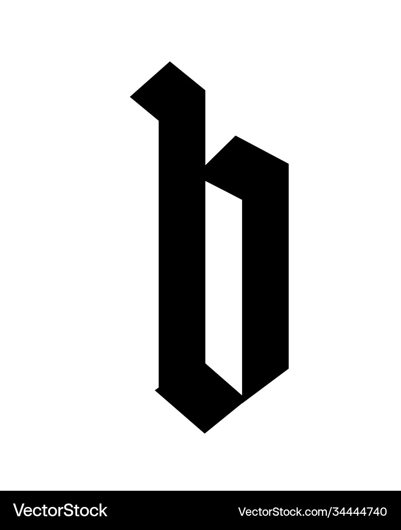 Letter b in gothic style alphabet symbol Vector Image