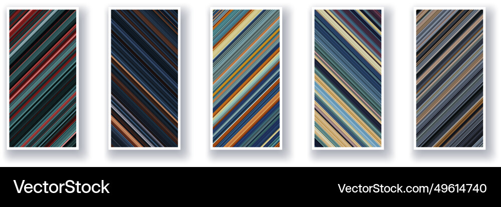 Paper cards with diagonal striped geometric Vector Image