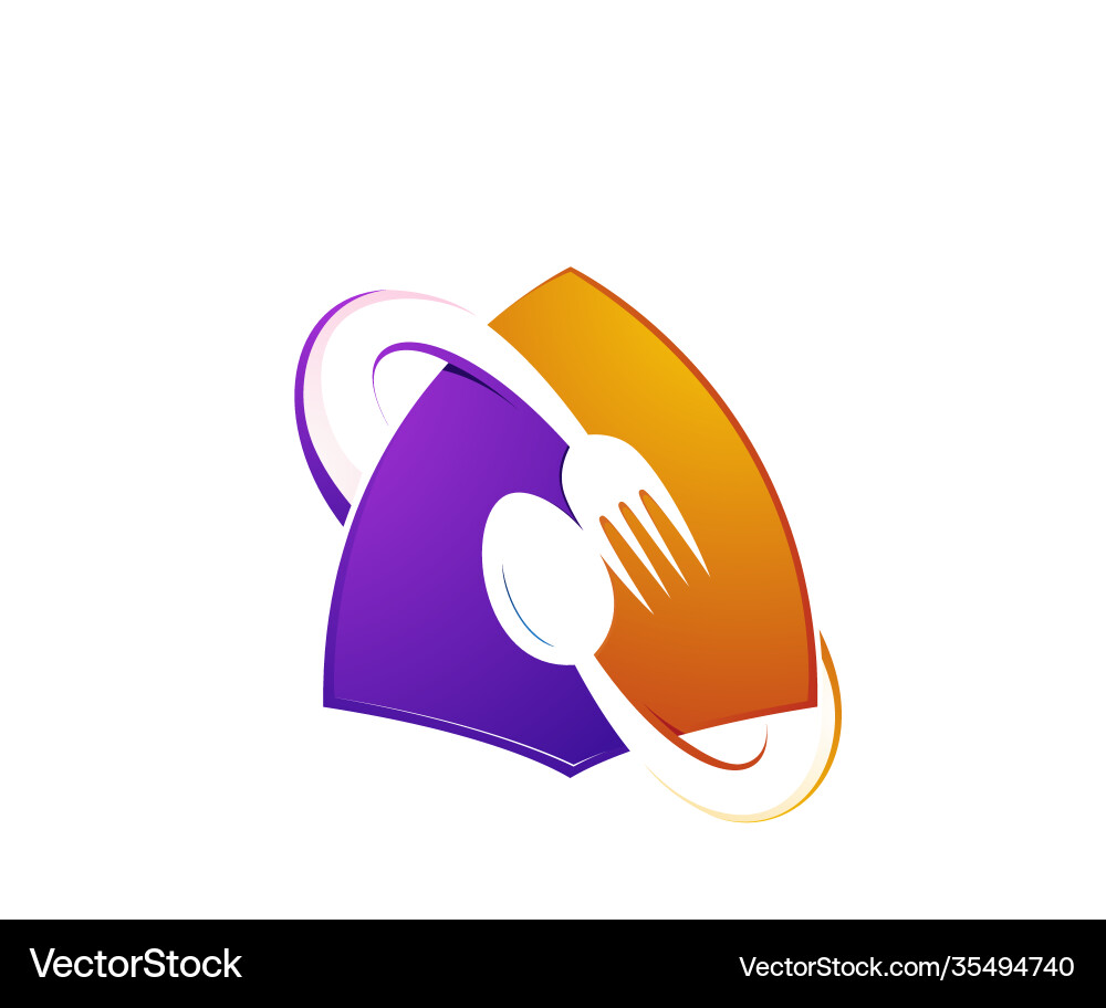 Shield and food drink icon logo design template Vector Image