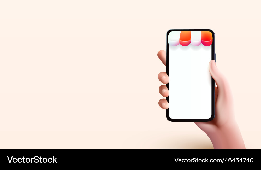 Shopping smart phone screen box pay online Vector Image