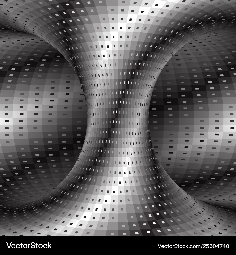 Spiral patterned silver hyperboloid optical Vector Image