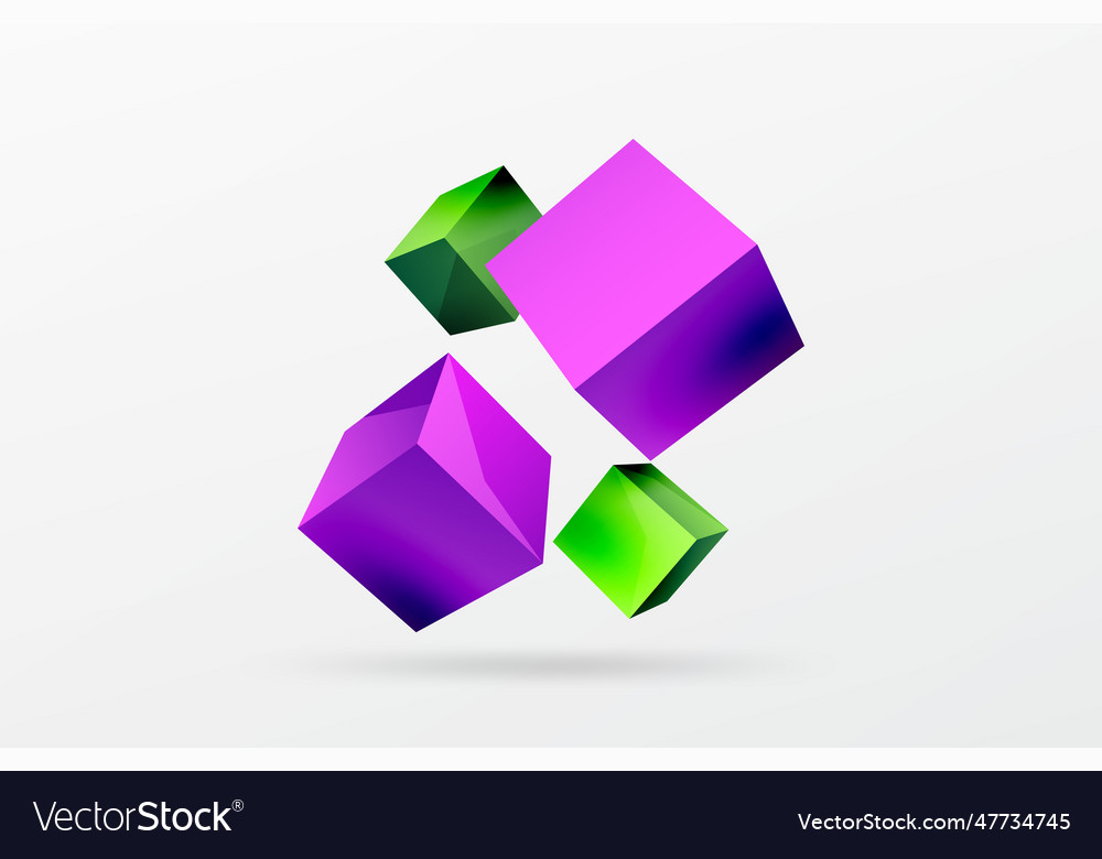 3d Cubes Abstract Background Composition Vector Image