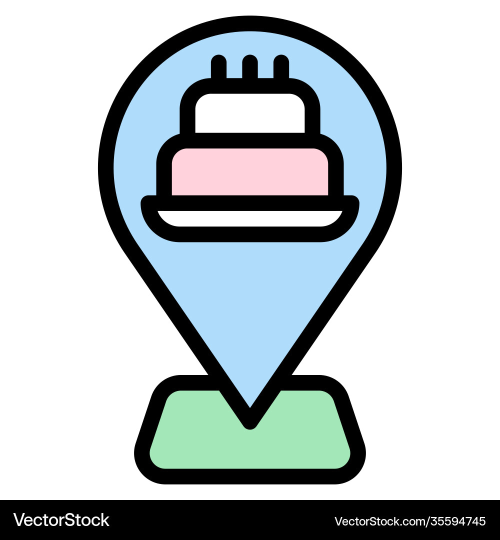 Birthday party location icon Royalty Free Vector Image