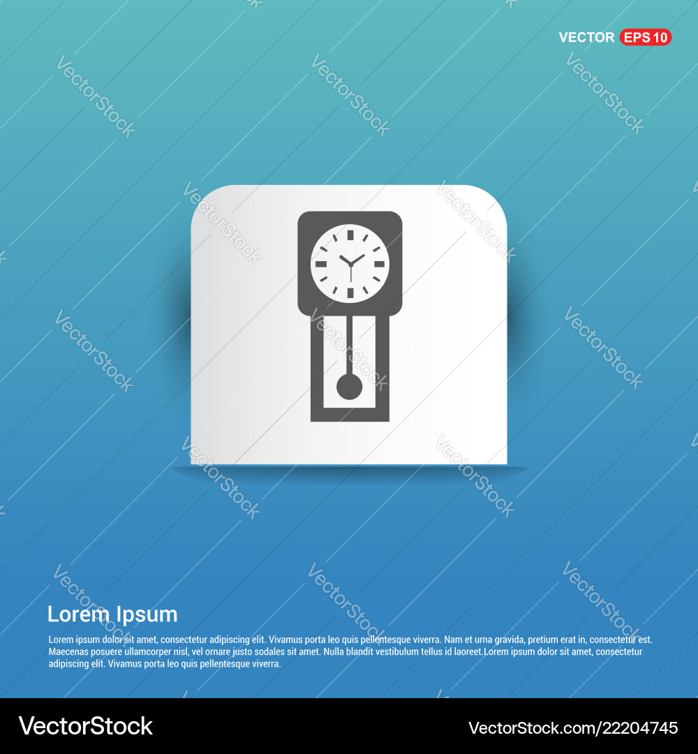 Clock icon - blue sticker button Royalty Free Vector Image