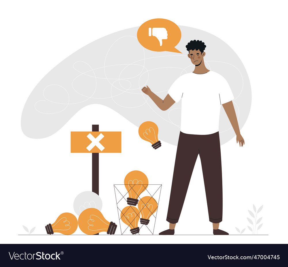 Concept rejected idea Royalty Free Vector Image Concept rejected idea Royalty Free Vector Image