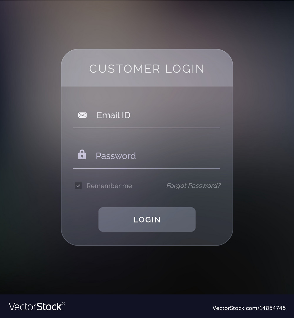 Creative dark login form design template Vector Image Creative dark login form design template Vector Image