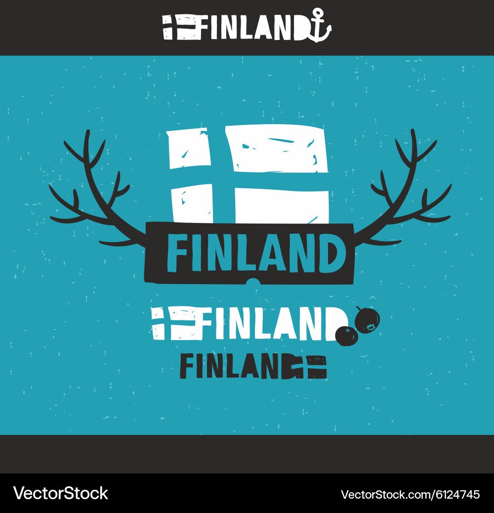 Creative emblem of finland Royalty Free Vector Image