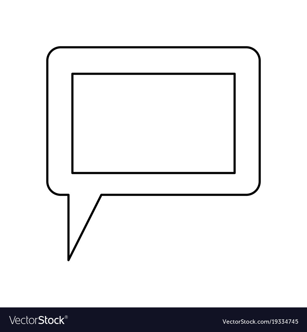 Dialogue box icon with tail and frame Royalty Free Vector