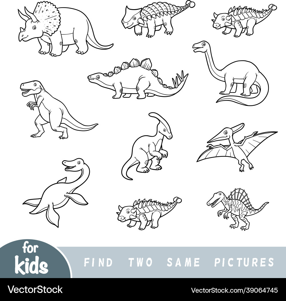 Find two the same pictures education game set Vector Image