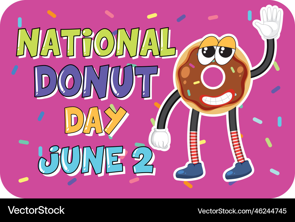 Happy doughnut day in june Royalty Free Vector Image