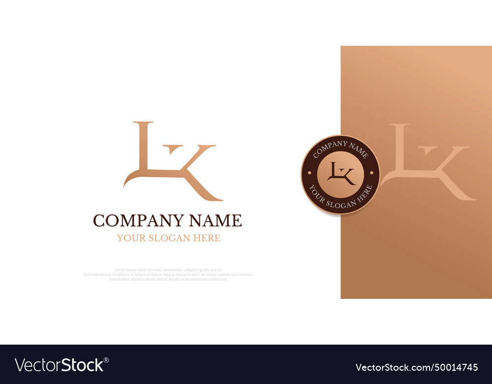 Initial lk logo design Royalty Free Vector Image