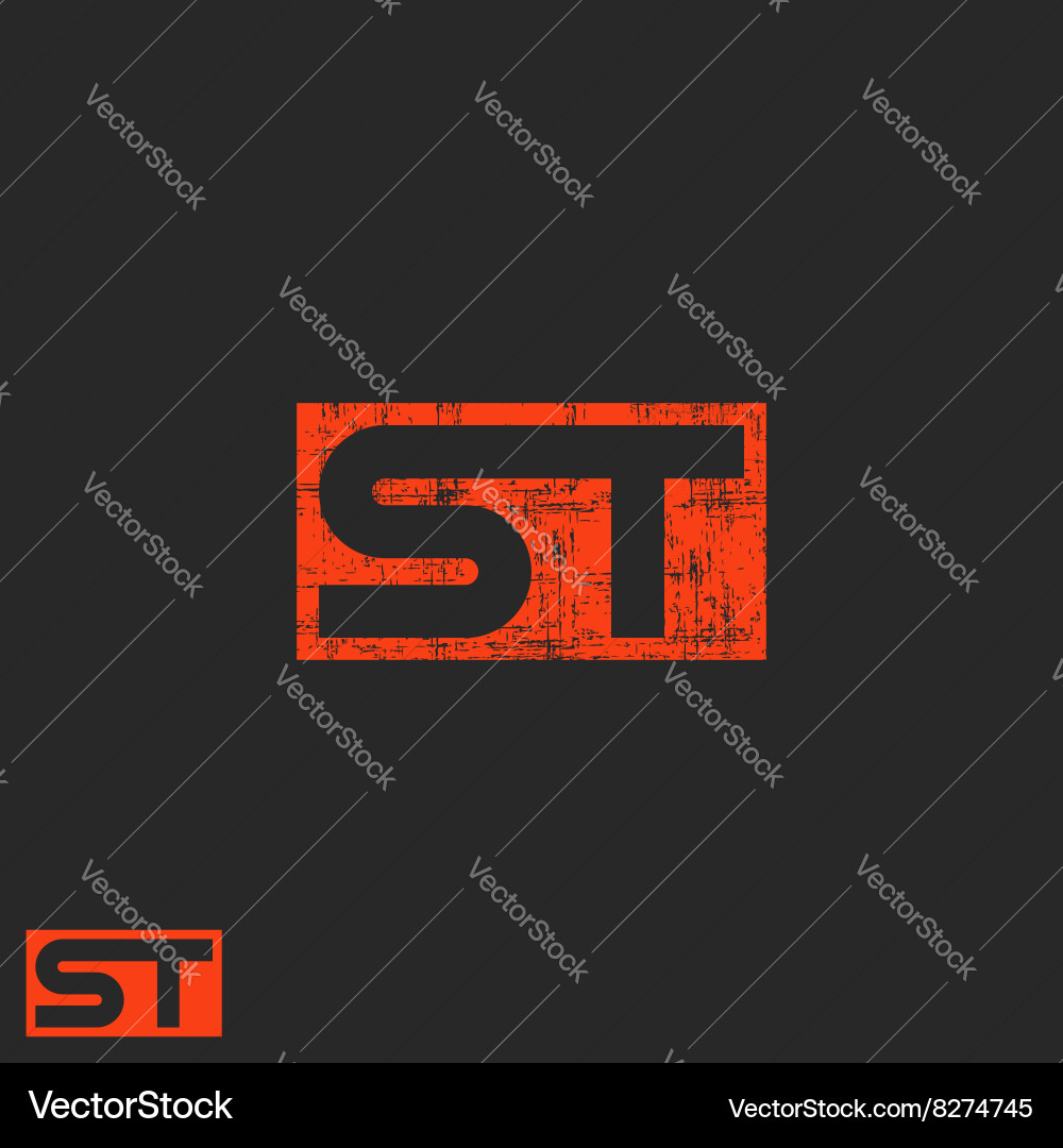 Initials st logo letters t s worn modern business Vector Image