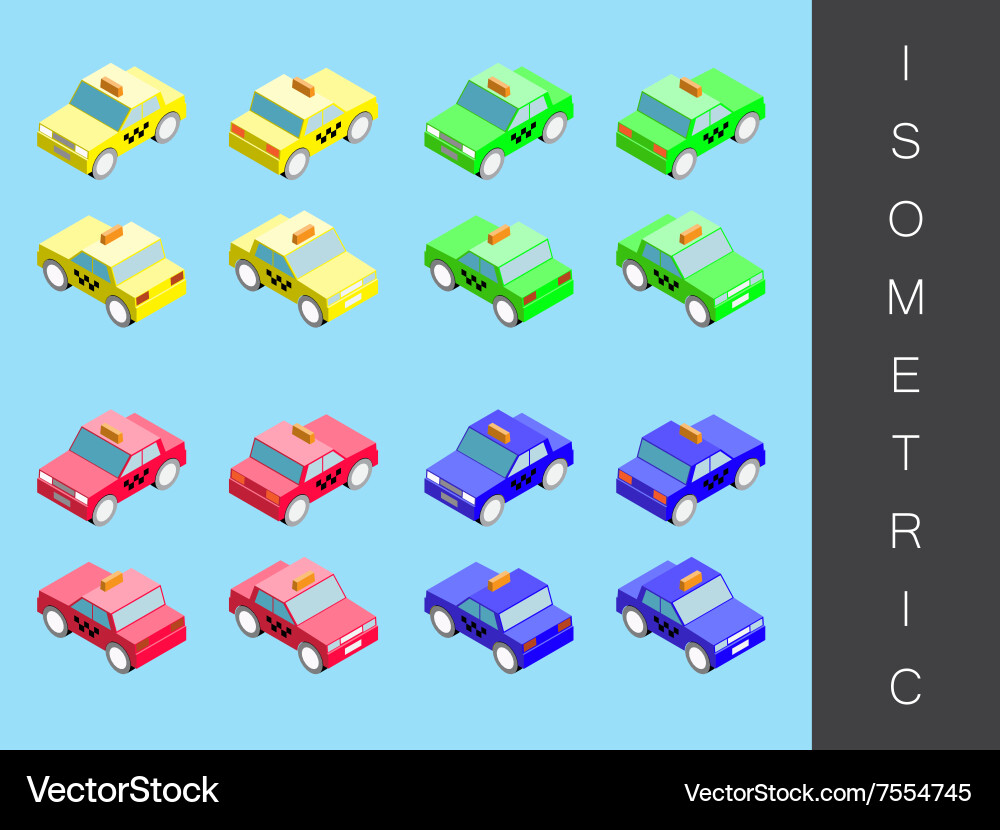 Isometric transport icon set Royalty Free Vector Image