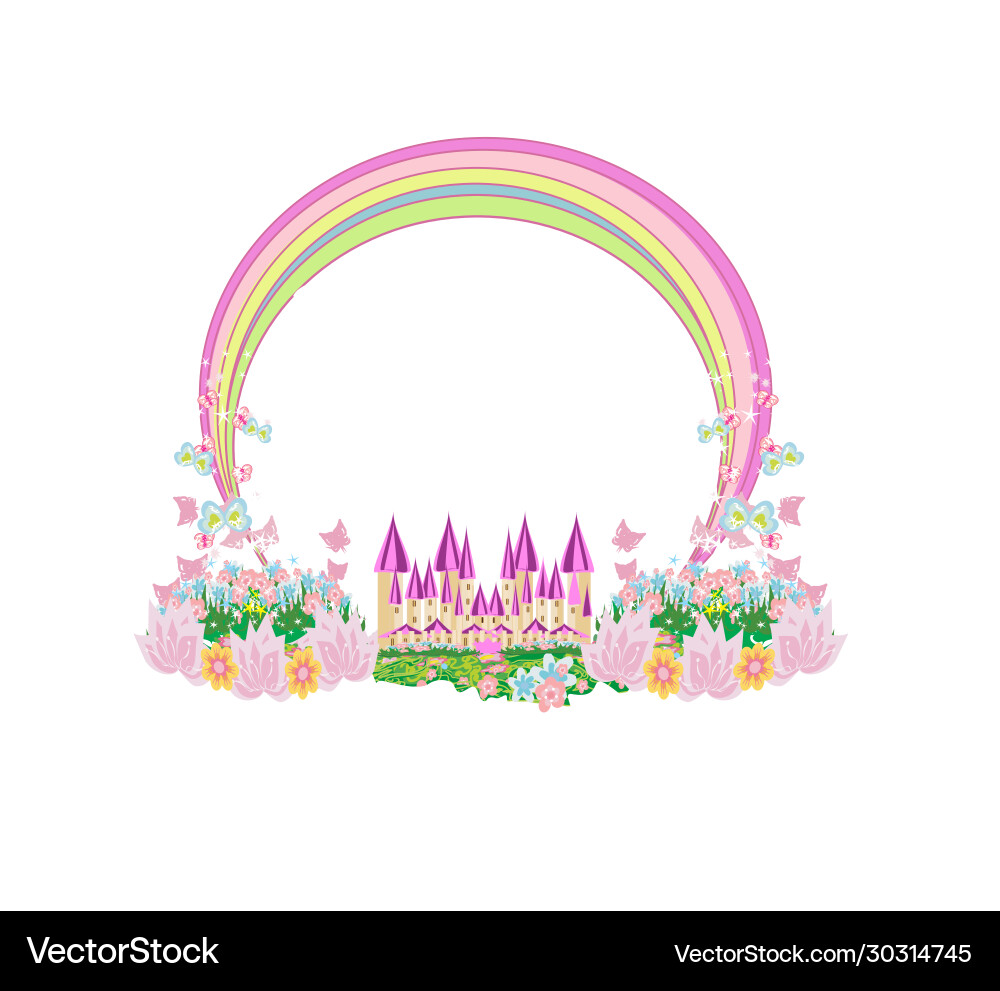 Magical fairy tale land - decorative frame Vector Image