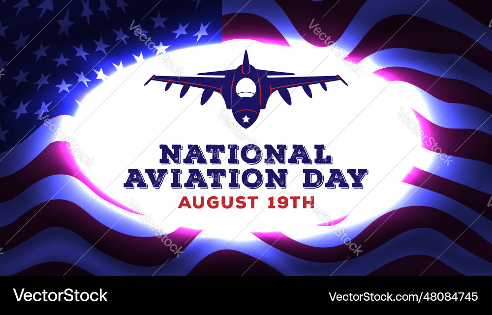 National aviation day template design with Vector Image