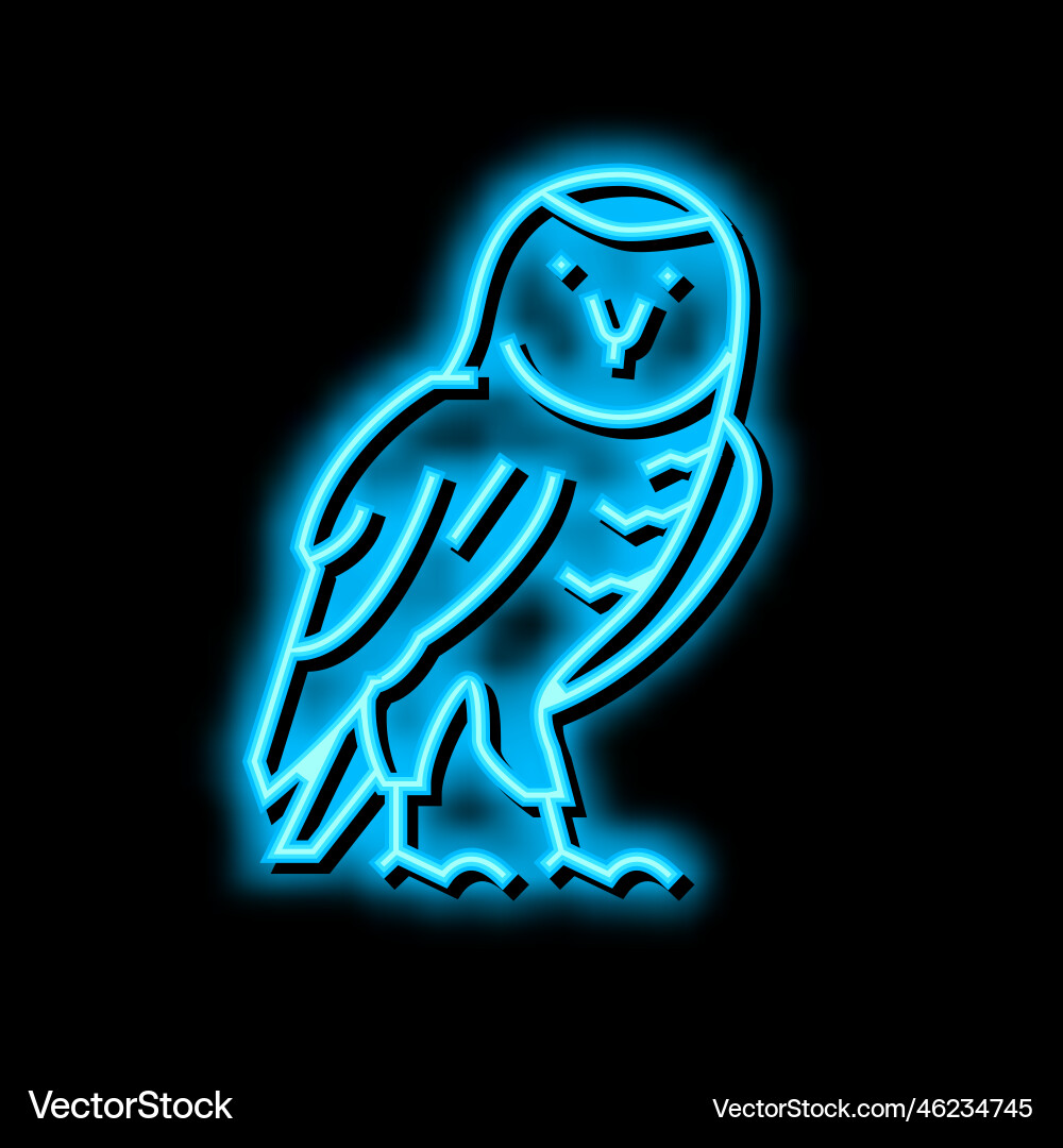 Owl wild bird neon glow icon Royalty Free Vector Image