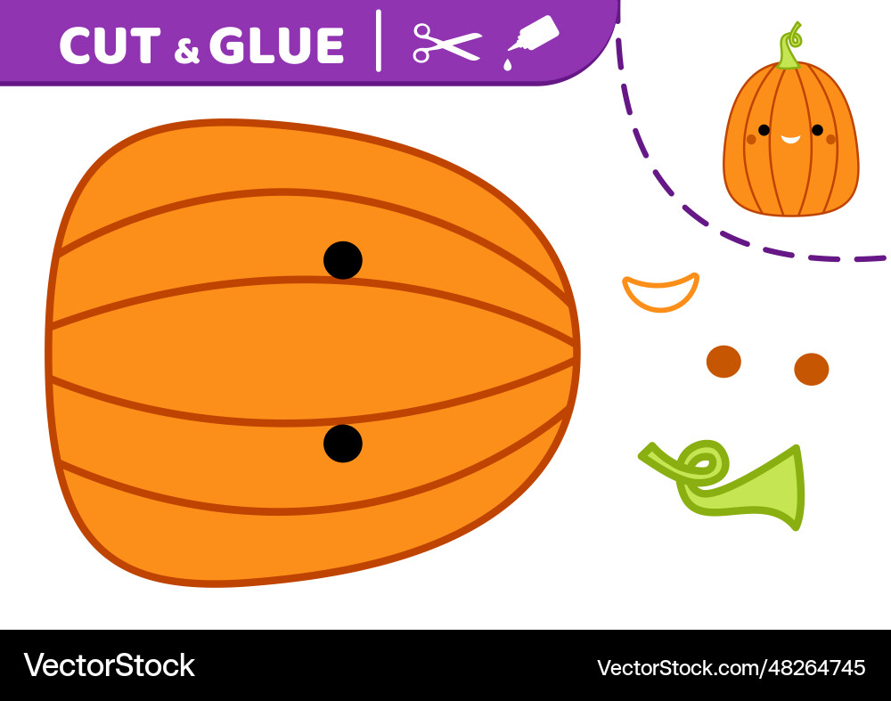 Pumpkin squishmallow cut and glue applique Vector Image