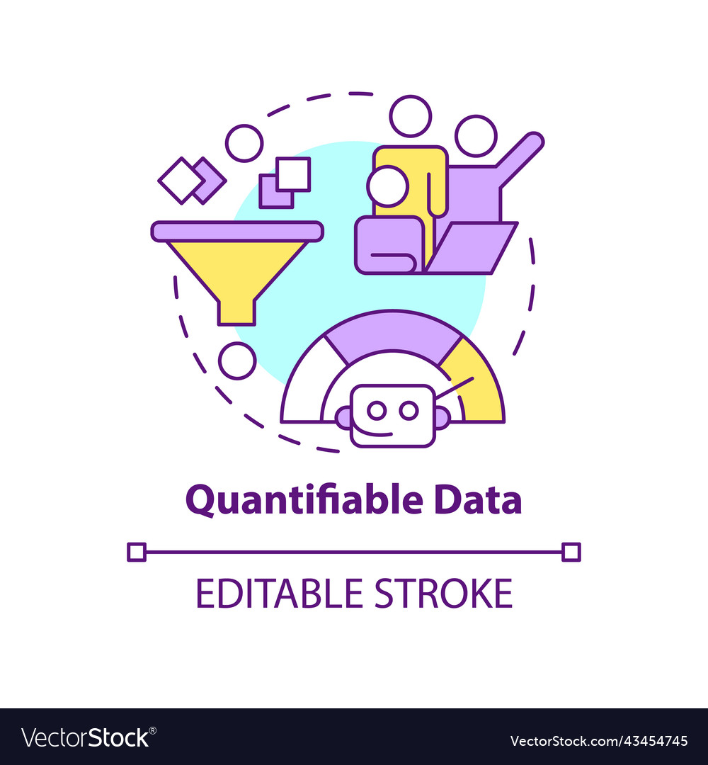 Quantifiable data concept icon Royalty Free Vector Image