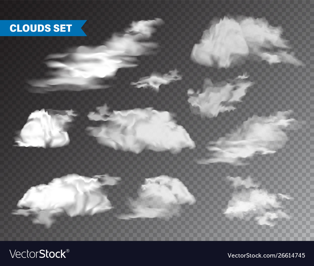 Realistic clouds set isolated cloud Royalty Free Vector
