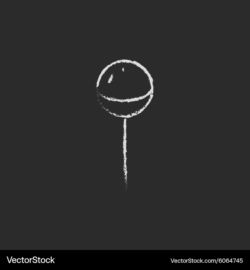 Round lollipop icon drawn in chalk Royalty Free Vector Image