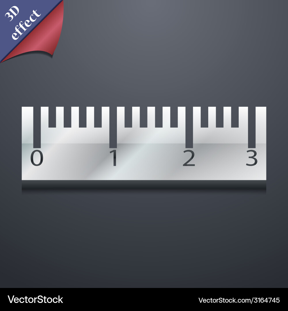 Ruler icon symbol 3d style trendy modern design Vector Image