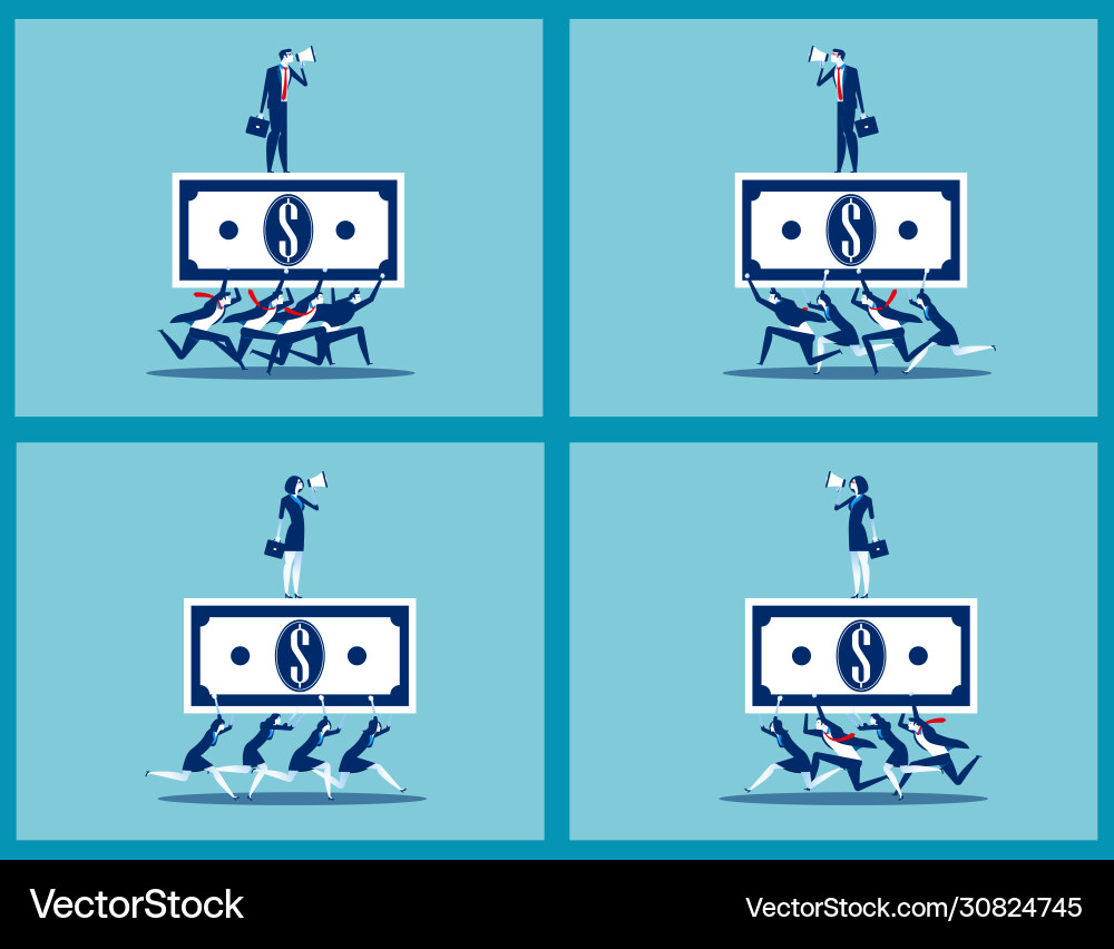 Set business teamwork together finance Royalty Free Vector