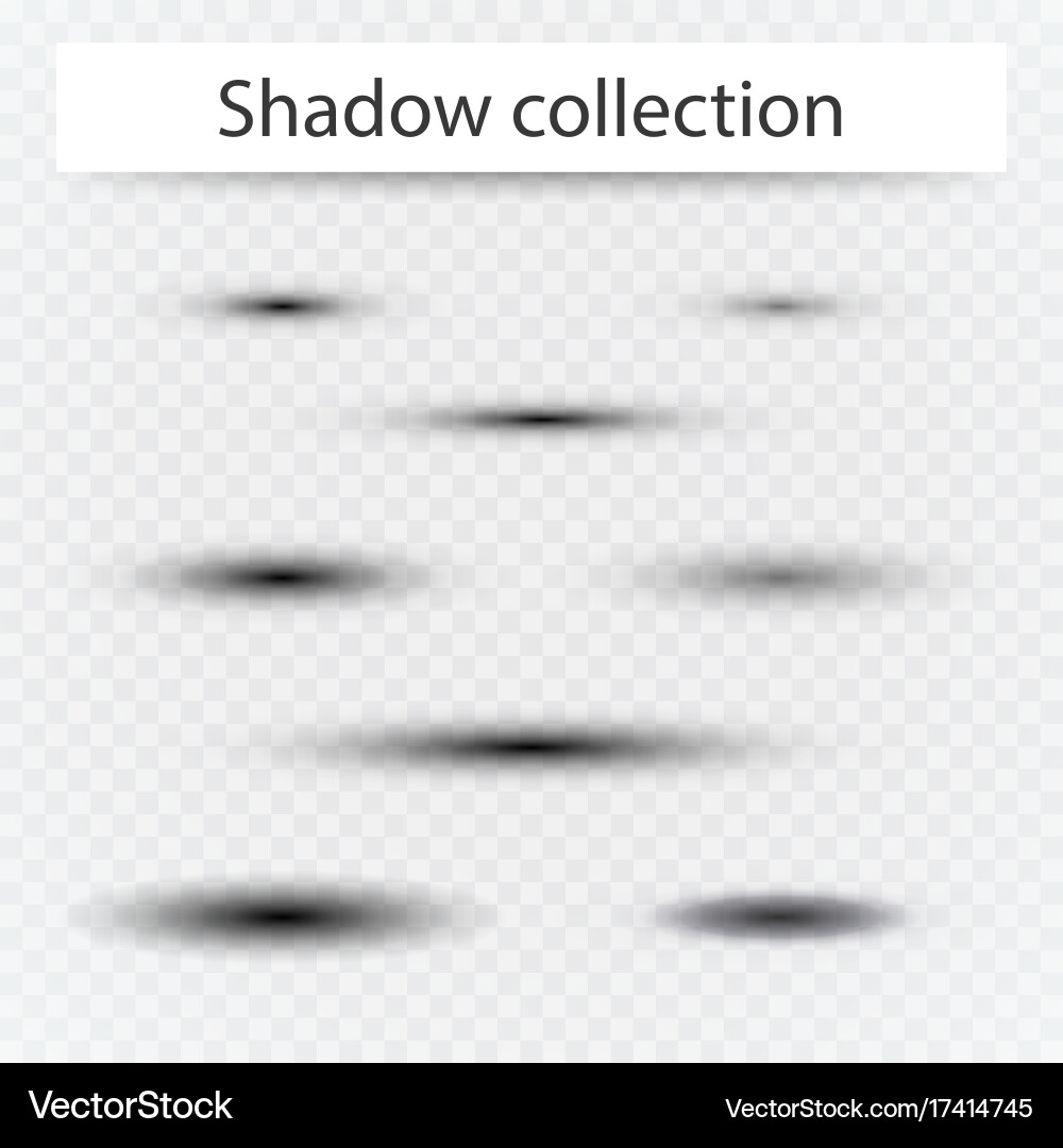Set of transparent oval shadow with soft edges Vector Image