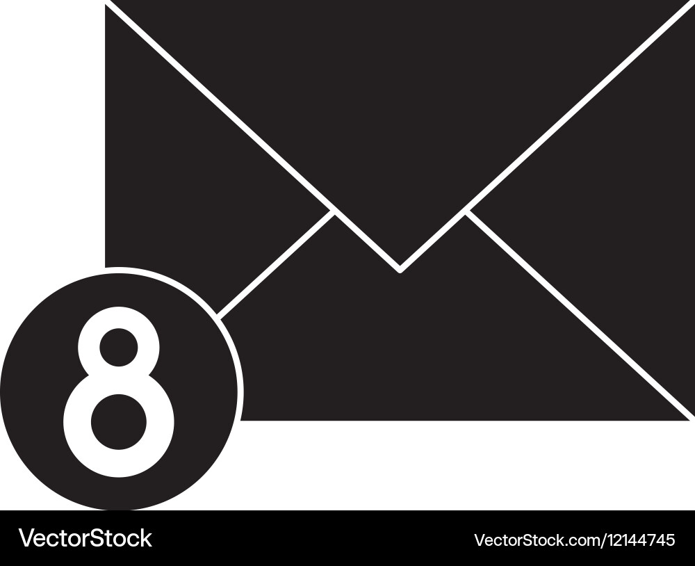 Silhouette email envelope received social media Vector Image