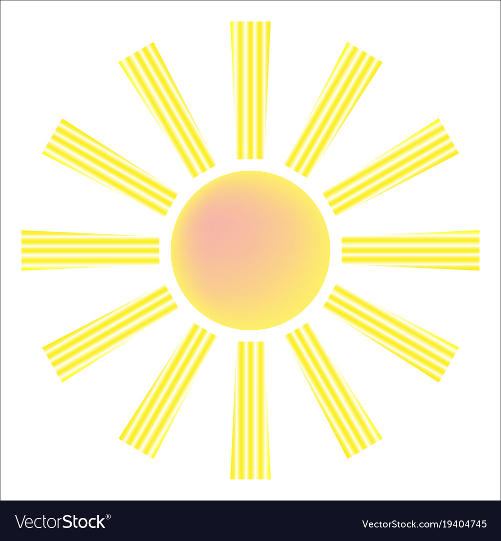Sun with yellow rays Royalty Free Vector Image