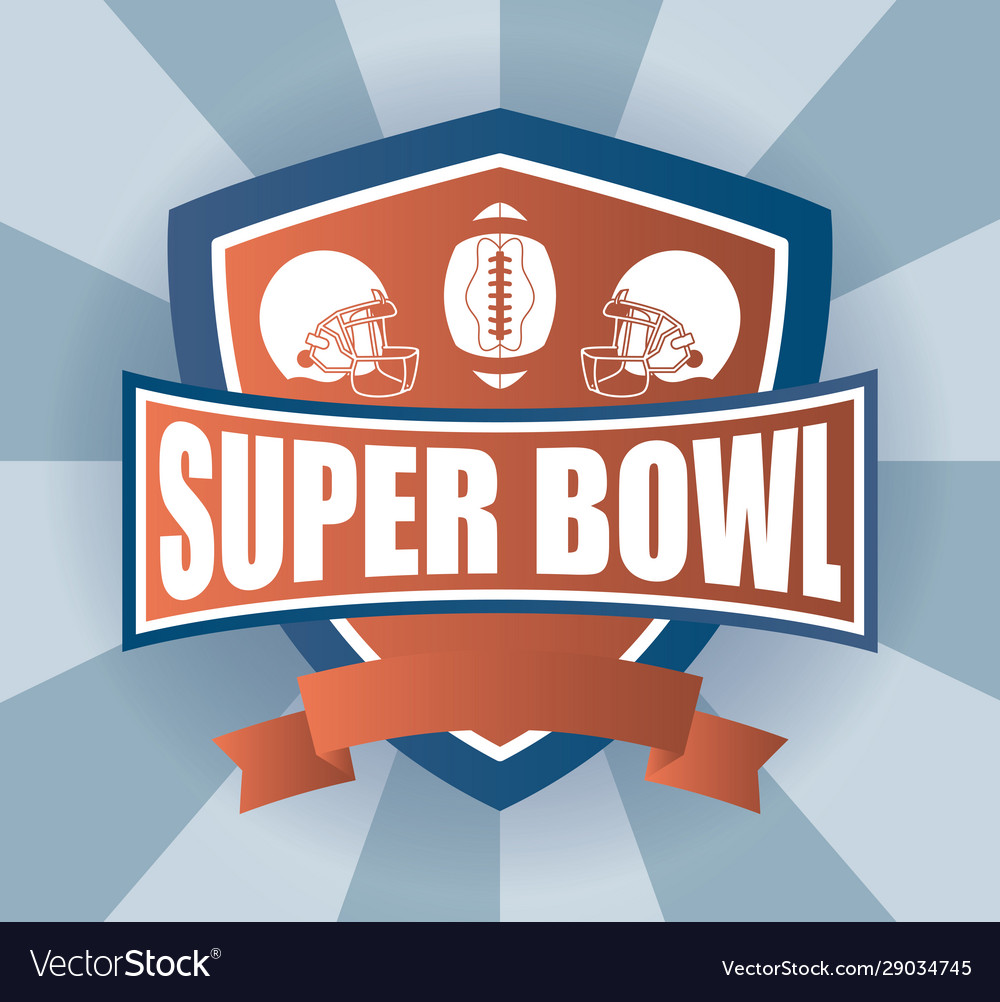 Superbowl sport poster with helmets and balloon Vector Image