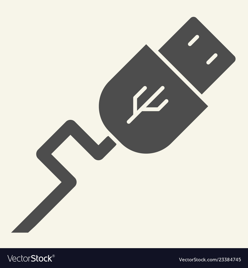 Usb solid icon transfer Royalty Free Vector Image