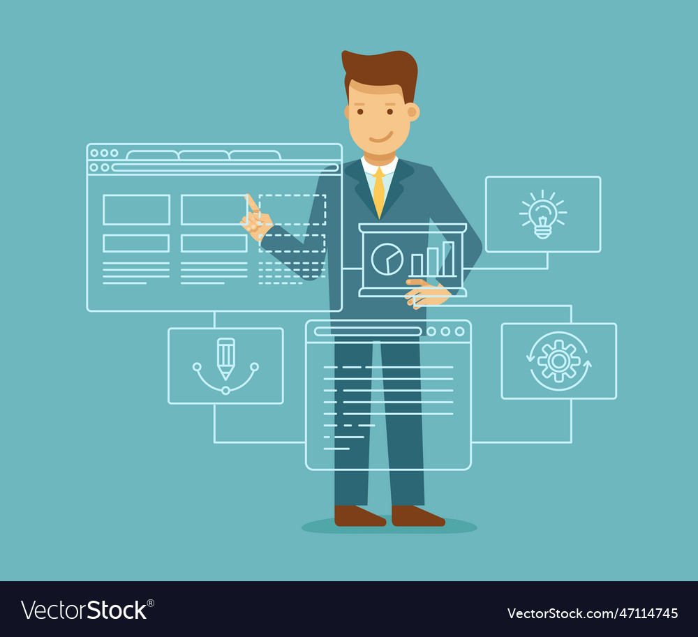 Web development concept Royalty Free Vector Image