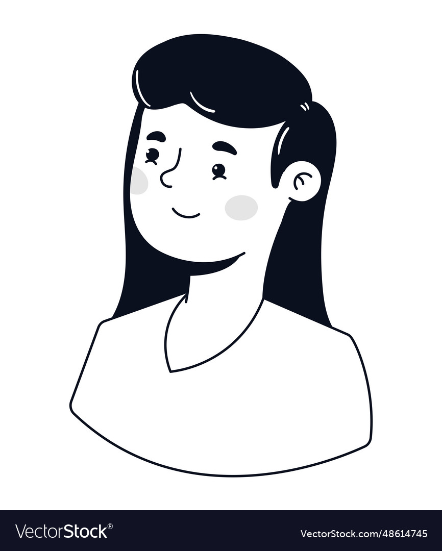 Young female doodle icon Royalty Free Vector Image