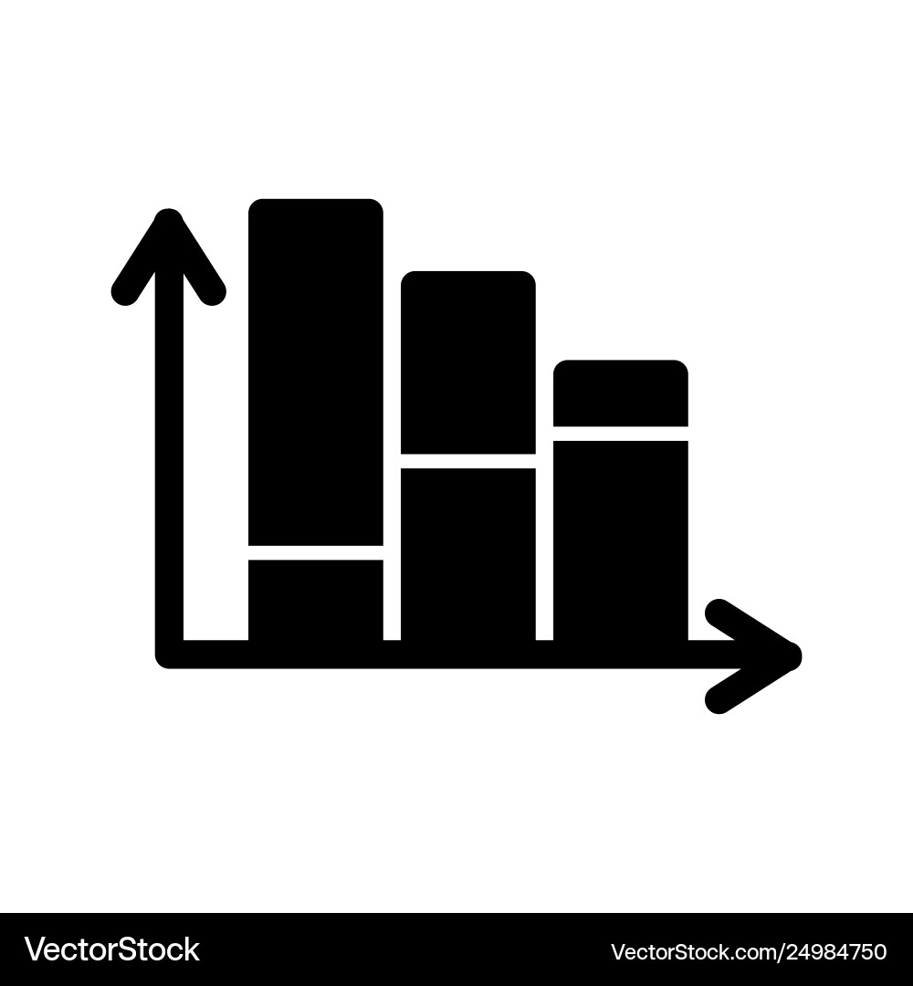 Chart icon black and white diagram Royalty Free Vector Image