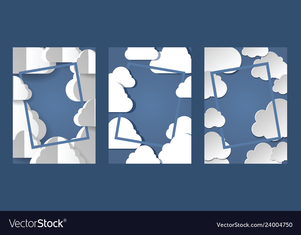Clouds frame pattern cloudy backdrop Royalty Free Vector