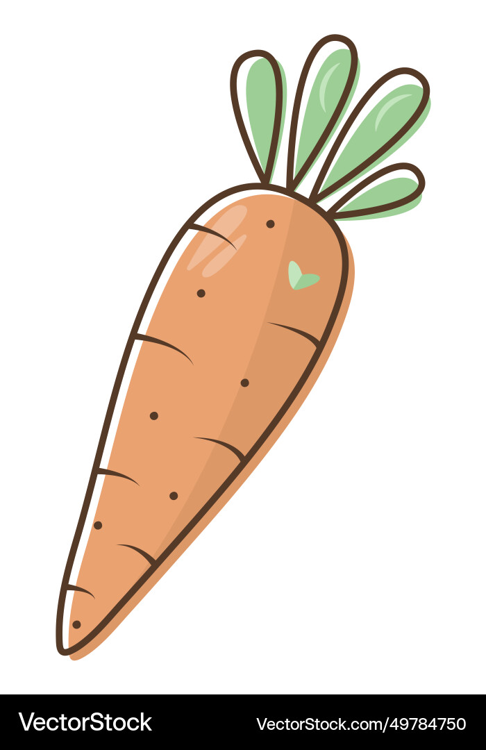 Cute carrot color Royalty Free Vector Image - VectorStock