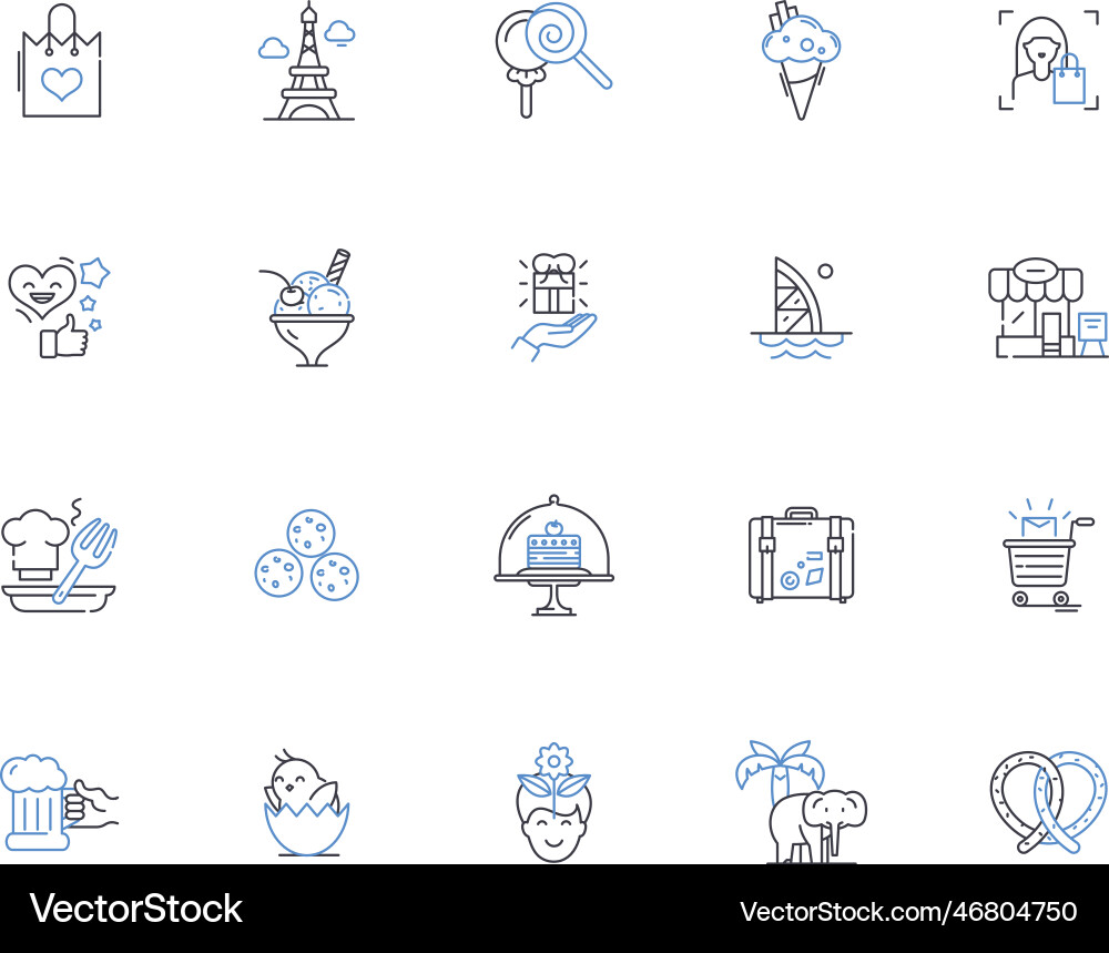 Event line icons collection celebration Royalty Free Vector