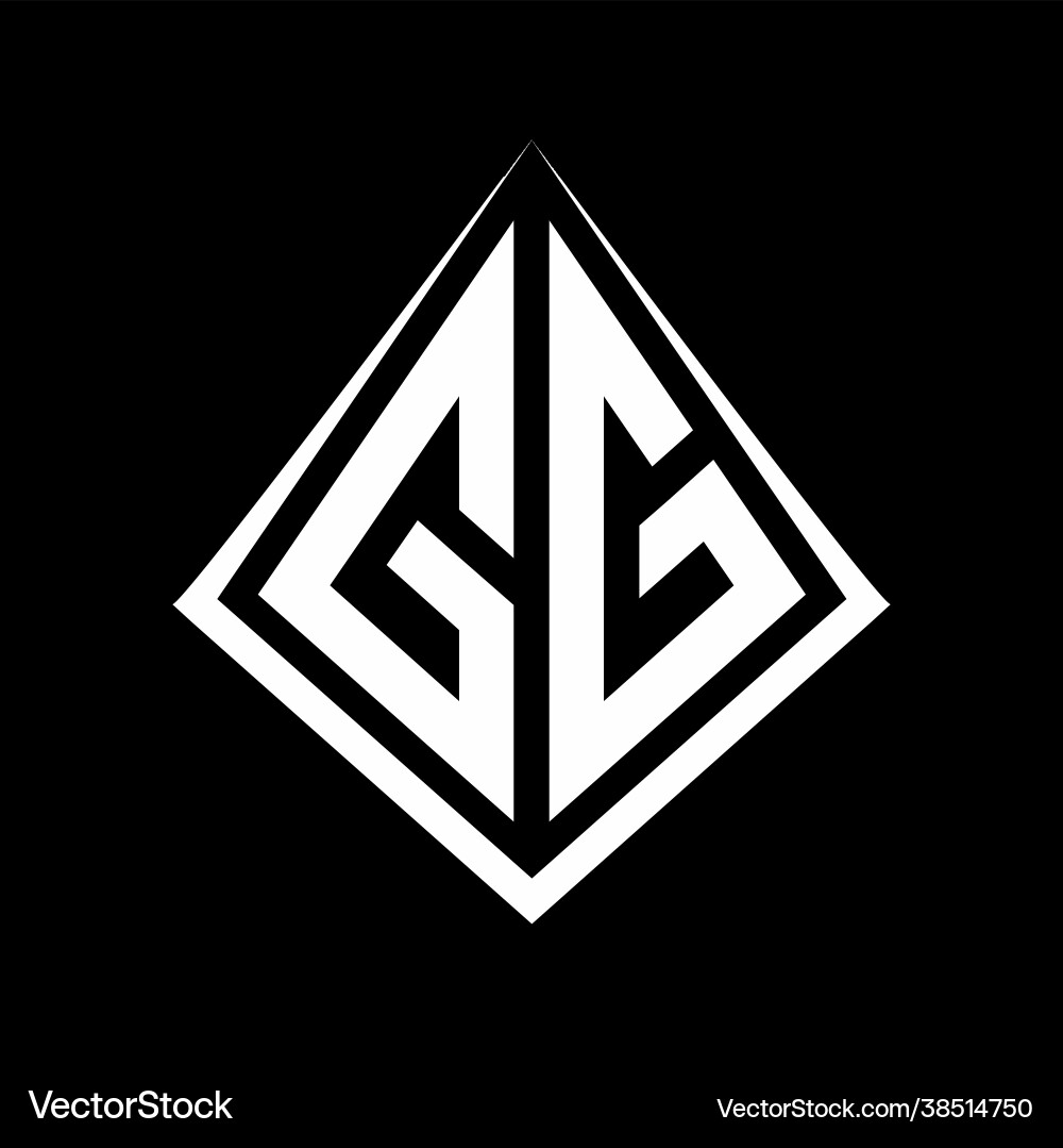 Gg logo letters monogram with prisma shape design Vector Image