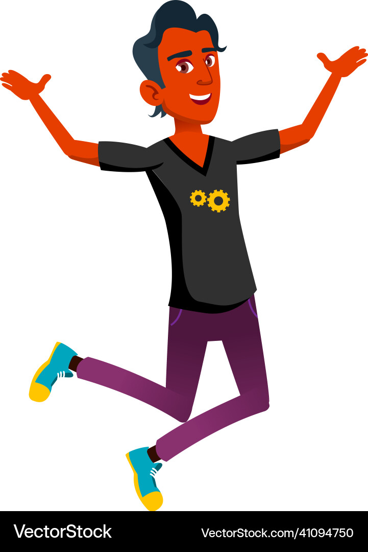 Jumping teen boy Royalty Free Vector Image - VectorStock