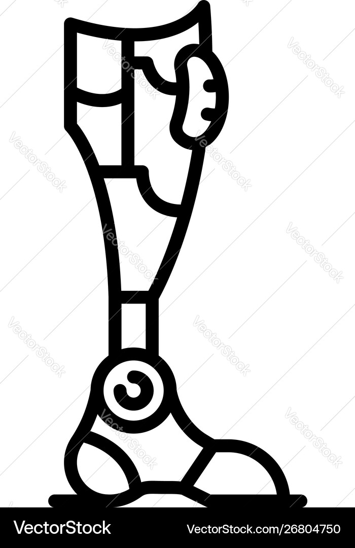 Plastic foot prosthesis icon outline style Vector Image