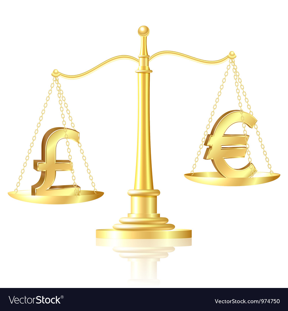Pound sterling outweighs on scales Royalty Free Vector Image Pound sterling outweighs on scales Royalty Free Vector Image