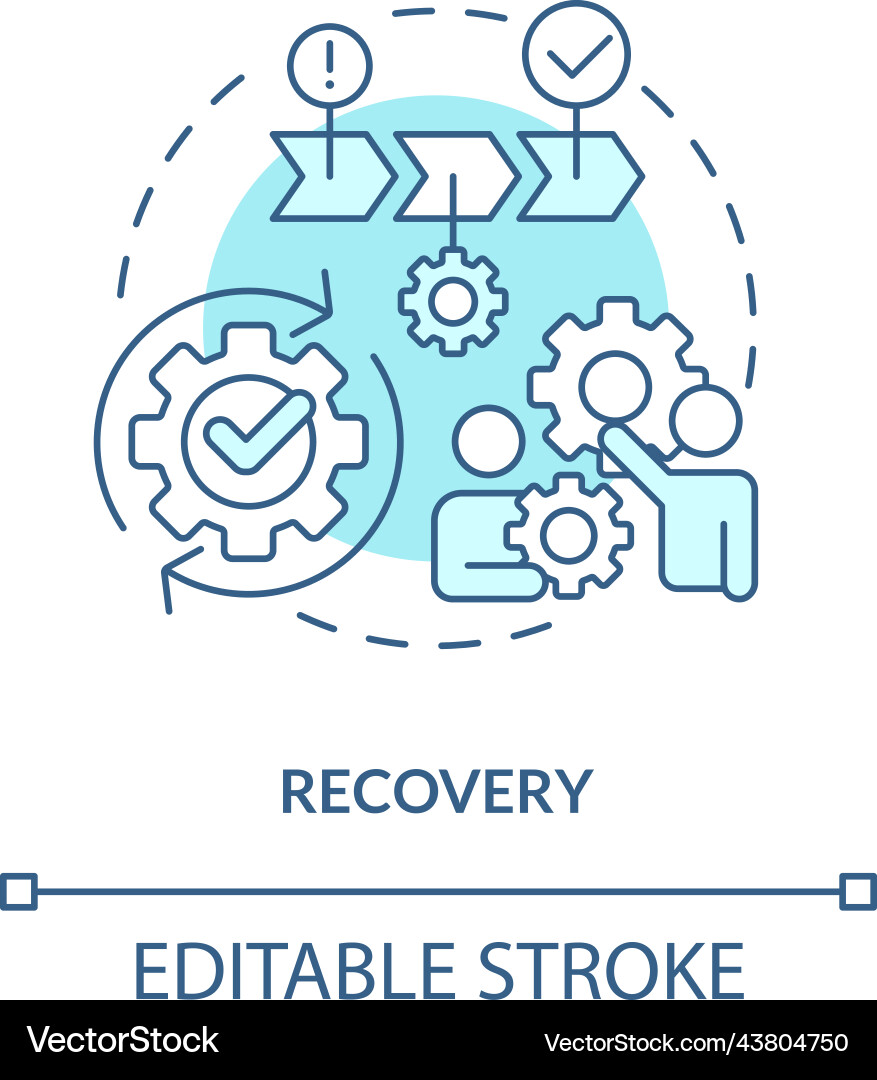 Recovery turquoise concept icon Royalty Free Vector Image