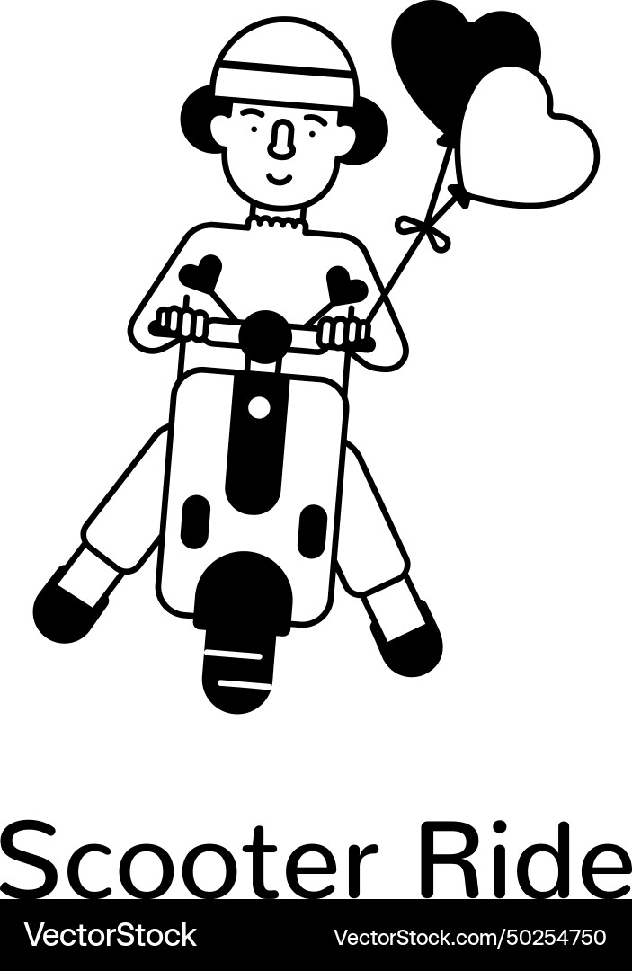Scooter ride Royalty Free Vector Image - VectorStock