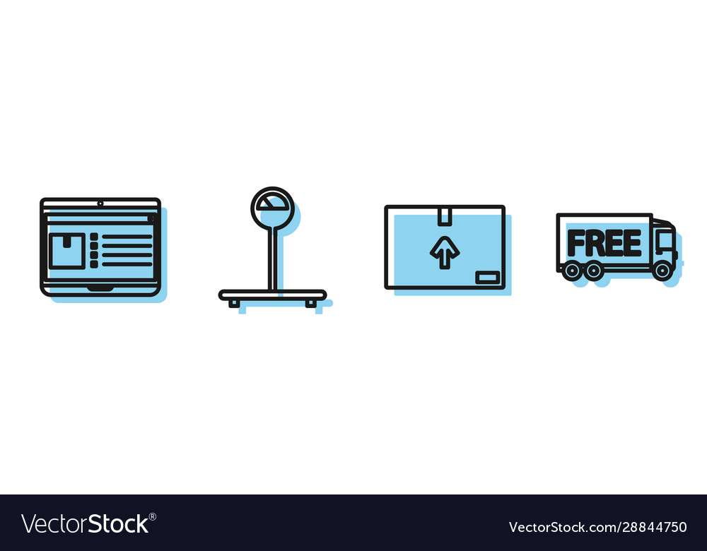 Set line cardboard box with traffic symbol Vector Image