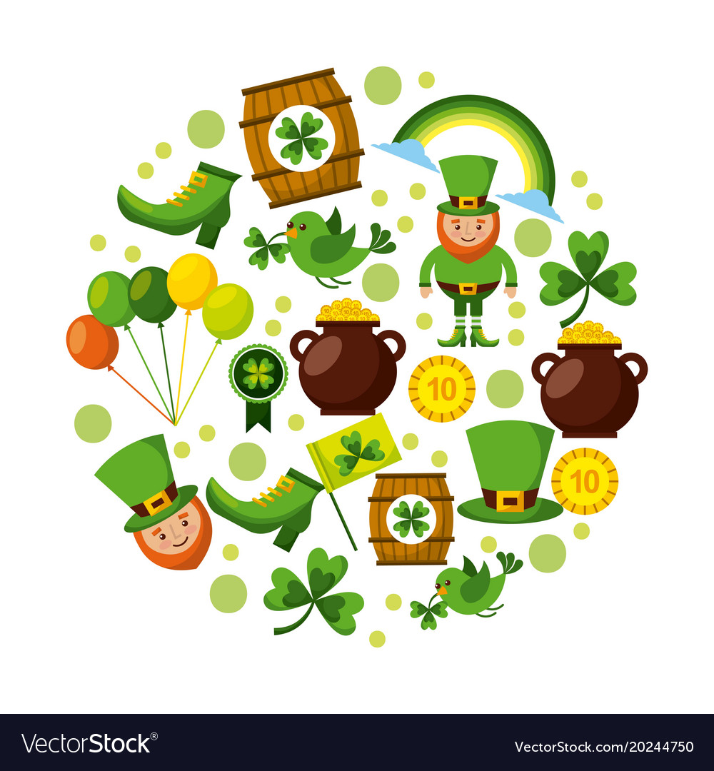 St patricks day set of icons celebration symbol Vector Image