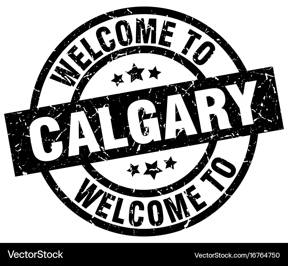 Welcome to calgary black stamp Royalty Free Vector Image
