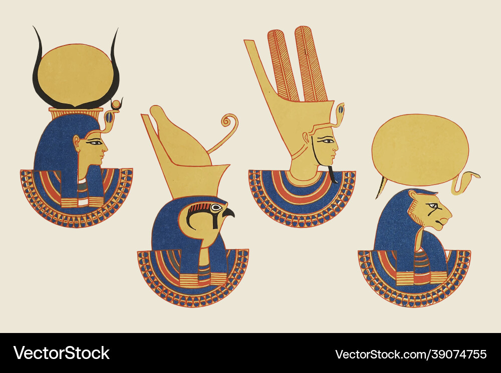 Ancient egyptian gods and goddesses pack Vector Image