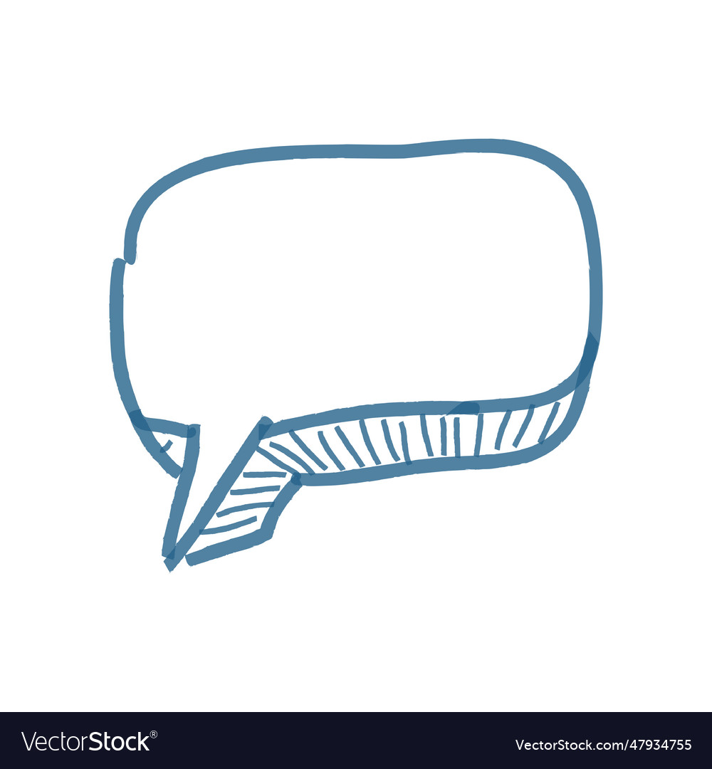 Cartoon rectangular hand drawn bubble Royalty Free Vector