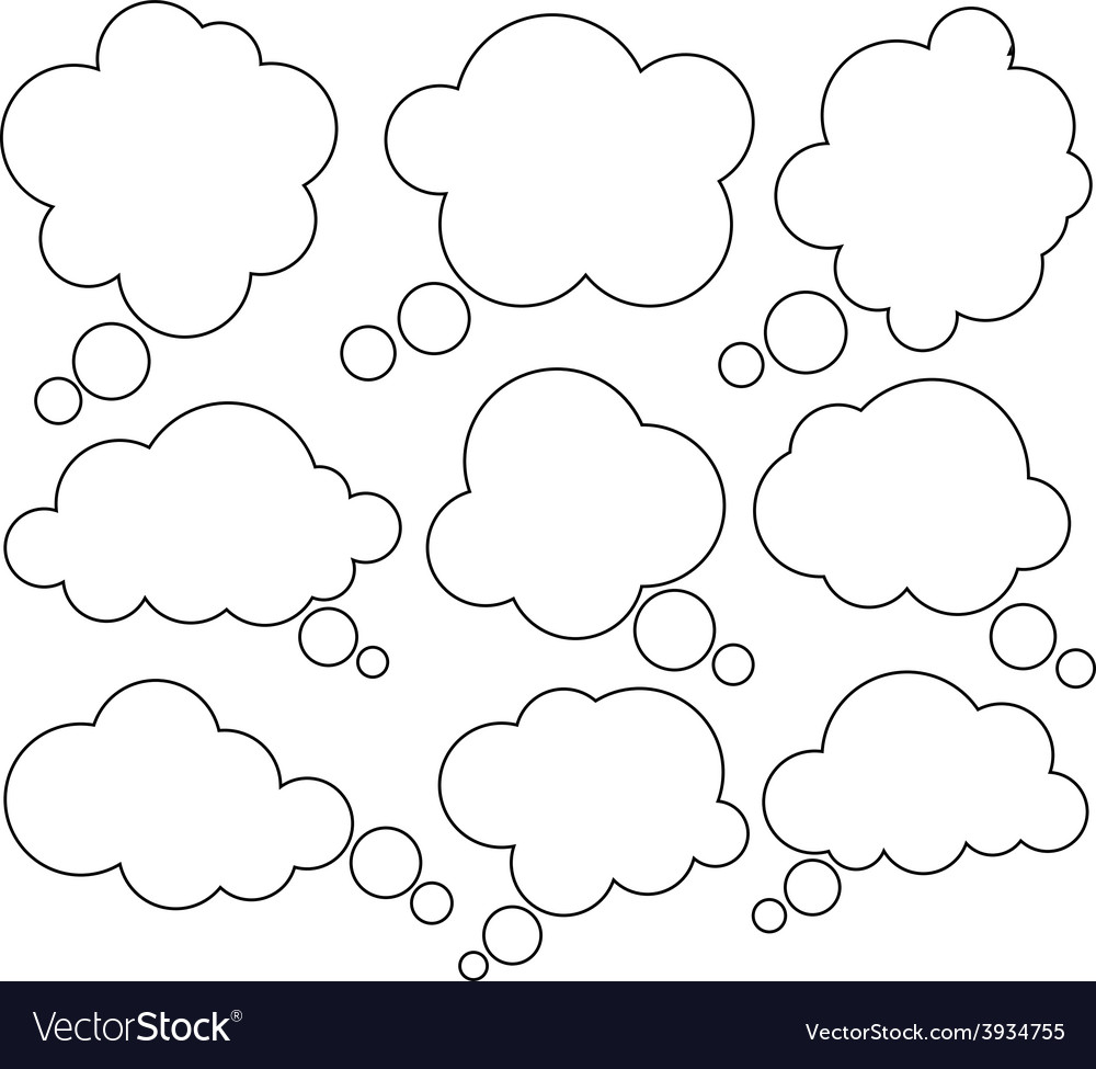 Comic cloud speech bubbles Royalty Free Vector Image Comic cloud speech bubbles Royalty Free Vector Image