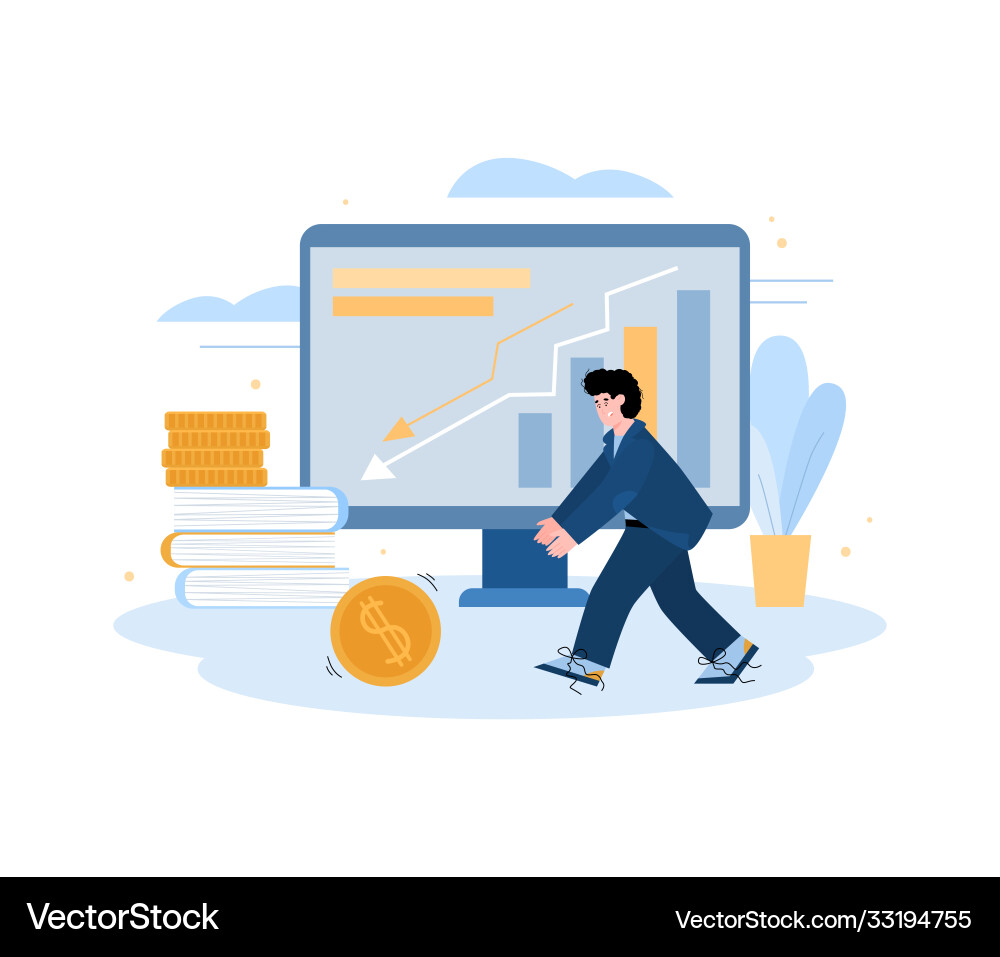 Concept financial success - flat cartoon Vector Image